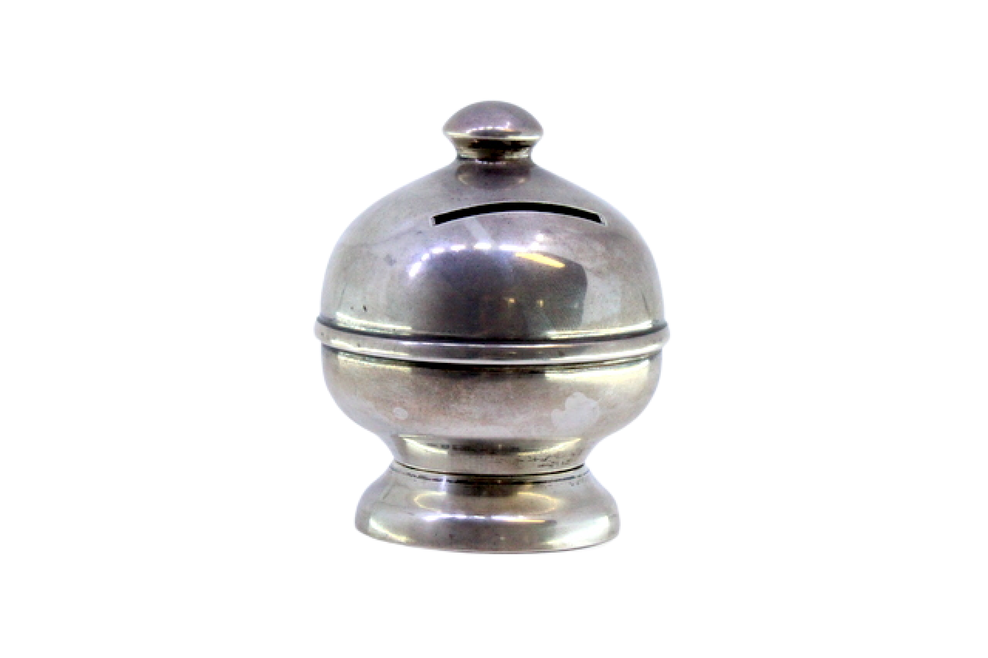 Mealheiro em prata liso com base redonda